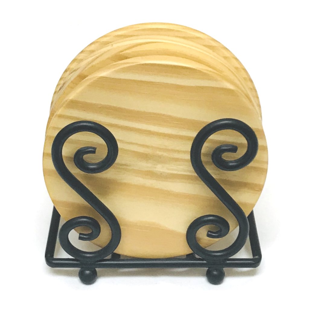 Decorative Coaster Holder. Eye catching scrolls design.