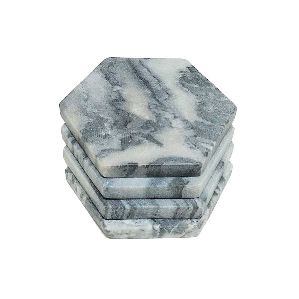 Marble Coaster Set. Beautiful, Absorbent & Functional.