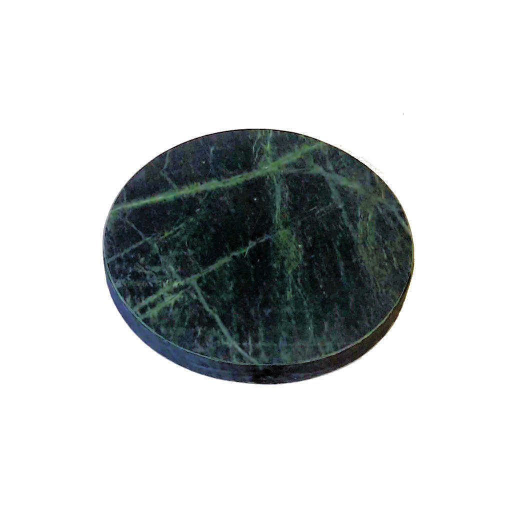 Green Marble Coasters Set. Variegated dark emerald green.
